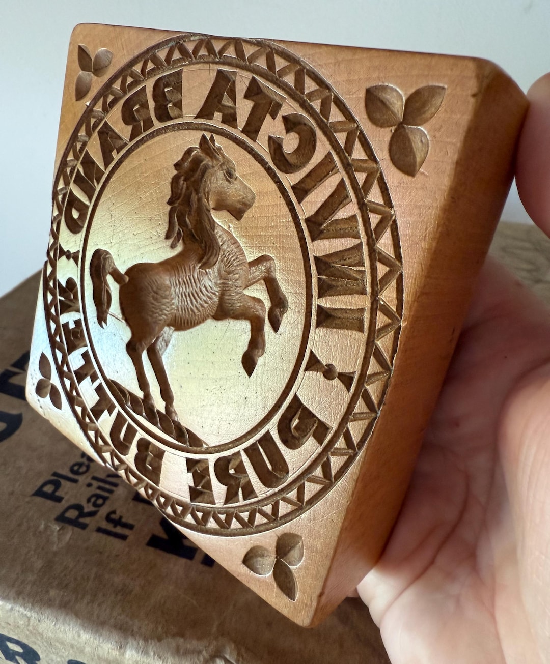 Antique Treen Butter Stamp: Very Rare Invicta Brand Horse Mould - Etsy