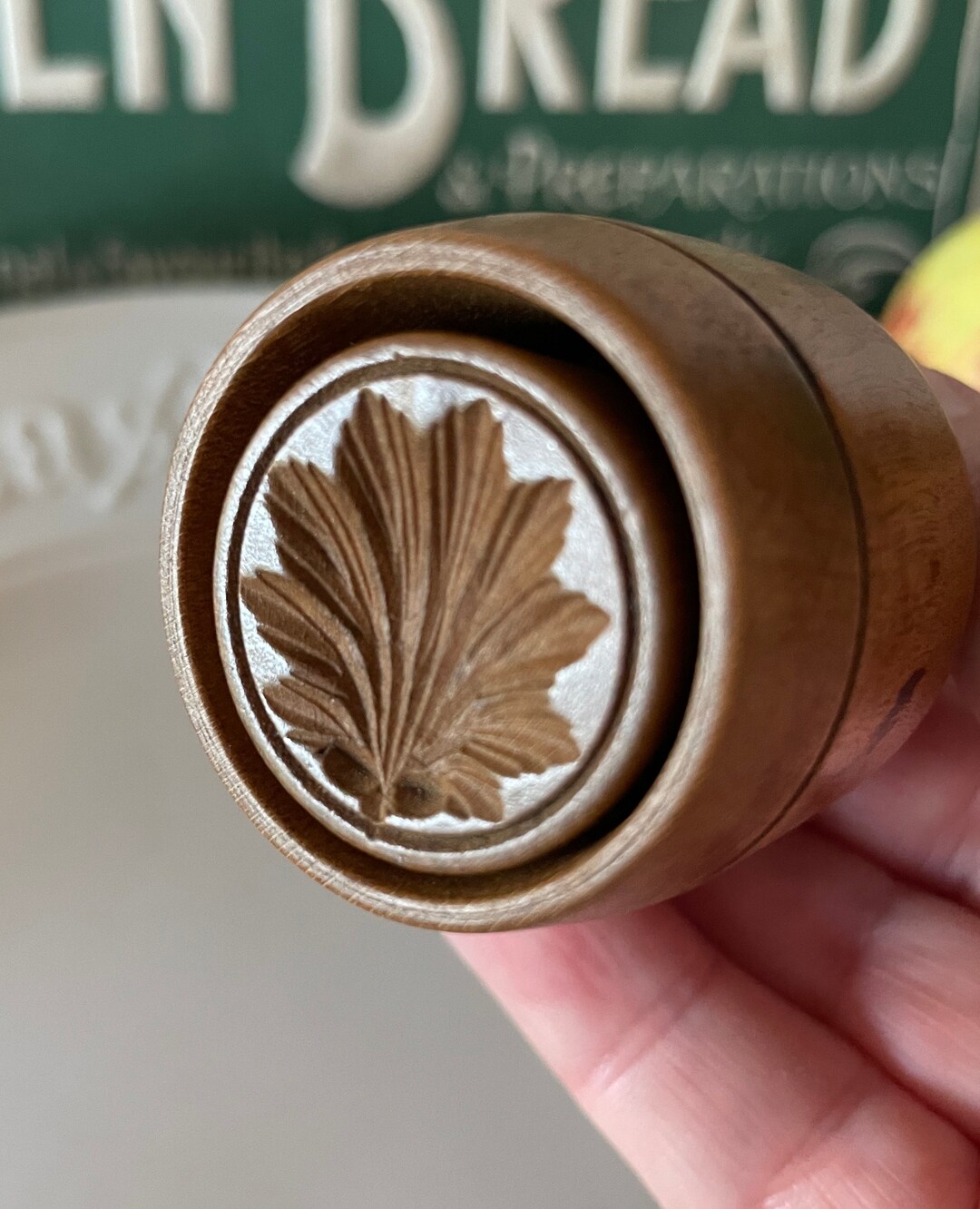 Antique Treen Dairy Butter Stamp Shell Shape Butter Mould Biscuit Stamp ...