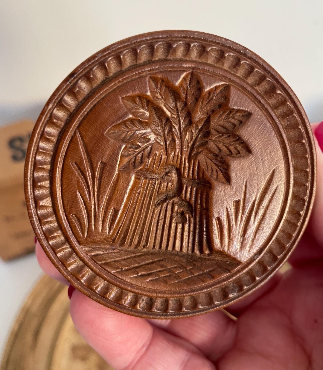 Antique Treen Dairy Butter Stamp Wooden Butter Mould Sheaf of Wheat. - Etsy