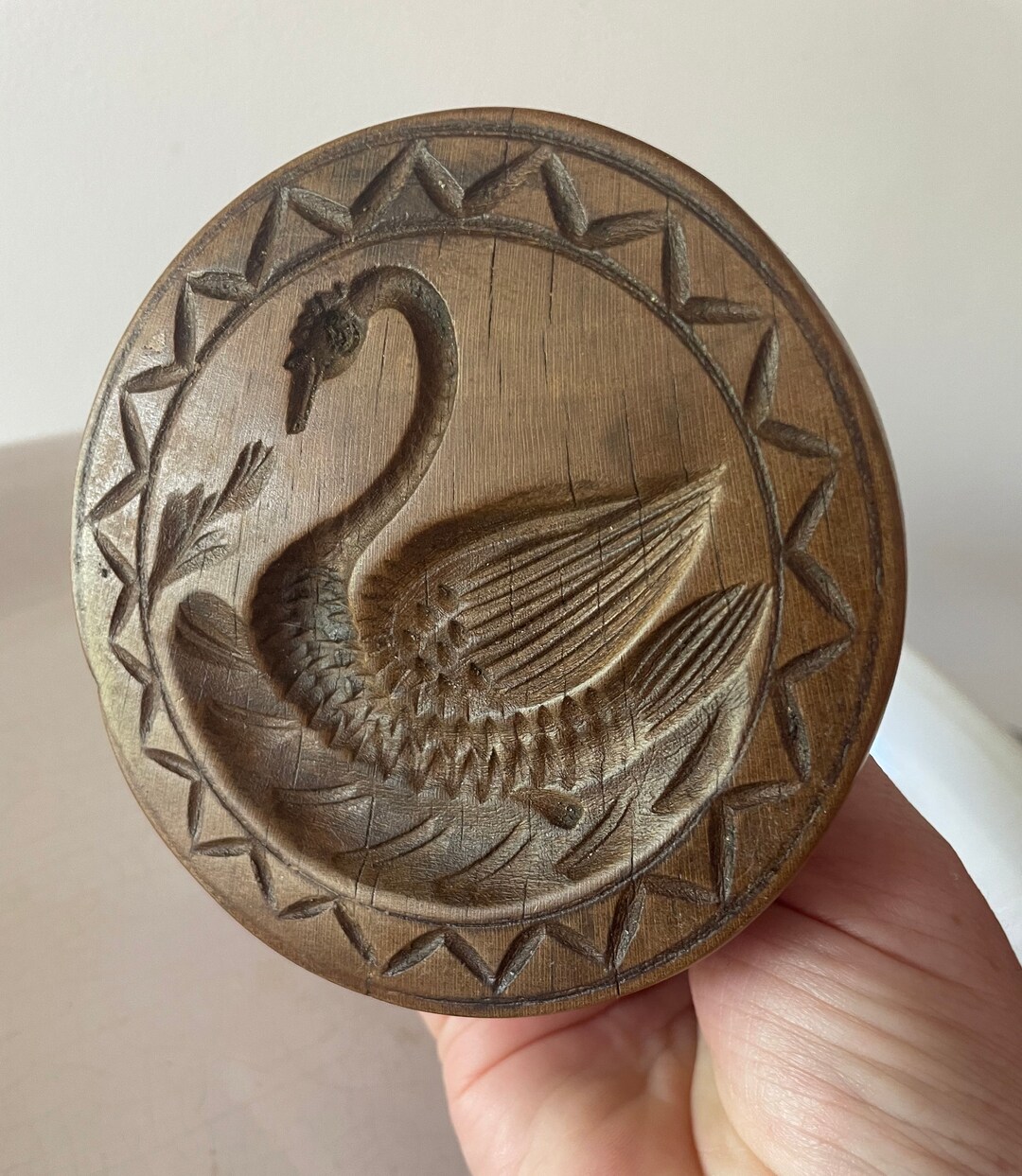 Large Antique Treen Dairy Butter Stamp - Wooden Butter Mould - Swan - Etsy