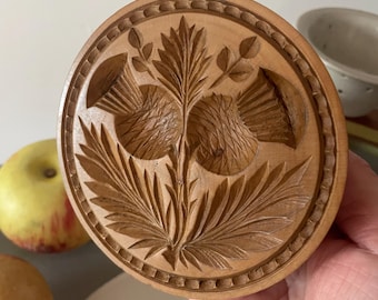 Antique Treen Dairy Butter Stamp - Wooden Butter Mould - Sheaf of Wheat ...