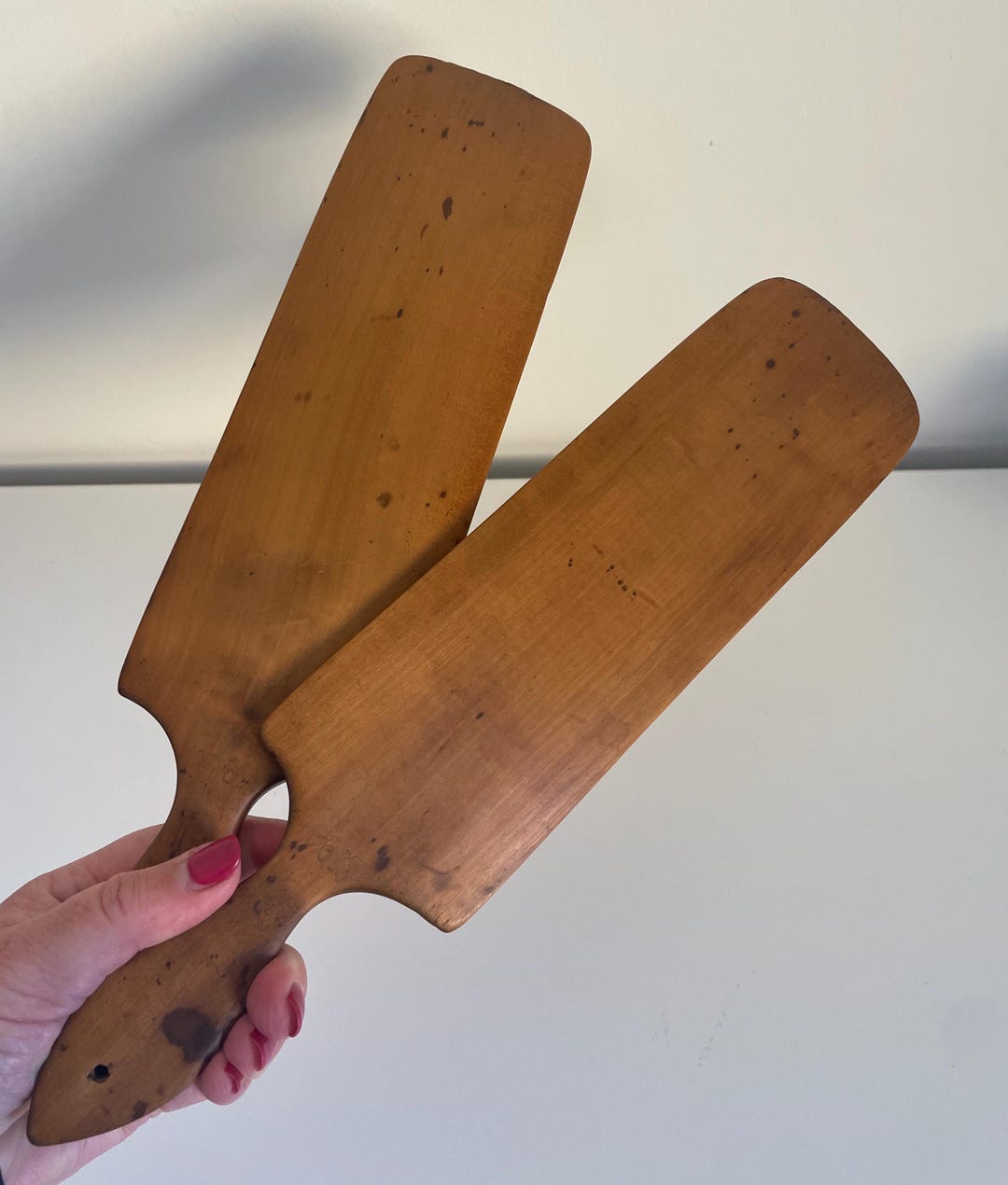 Very Large Size Vintage Pair of Wooden Butter Pats - Wood - Dairy ...