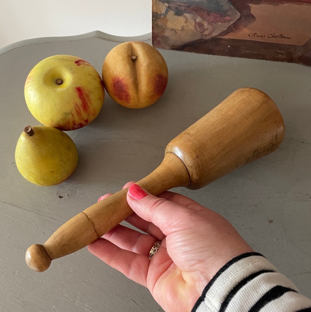Antique Wooden Pestle Masher Butter Press Kitchenalia - Etsy