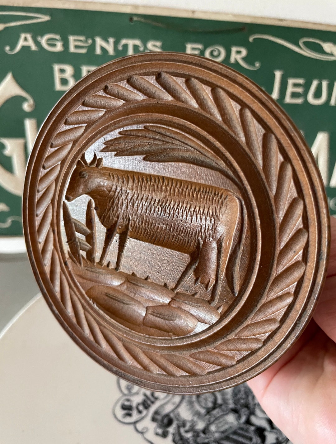 Antique Cow Butter Stamp – Large Treen Dairy Mould - Etsy