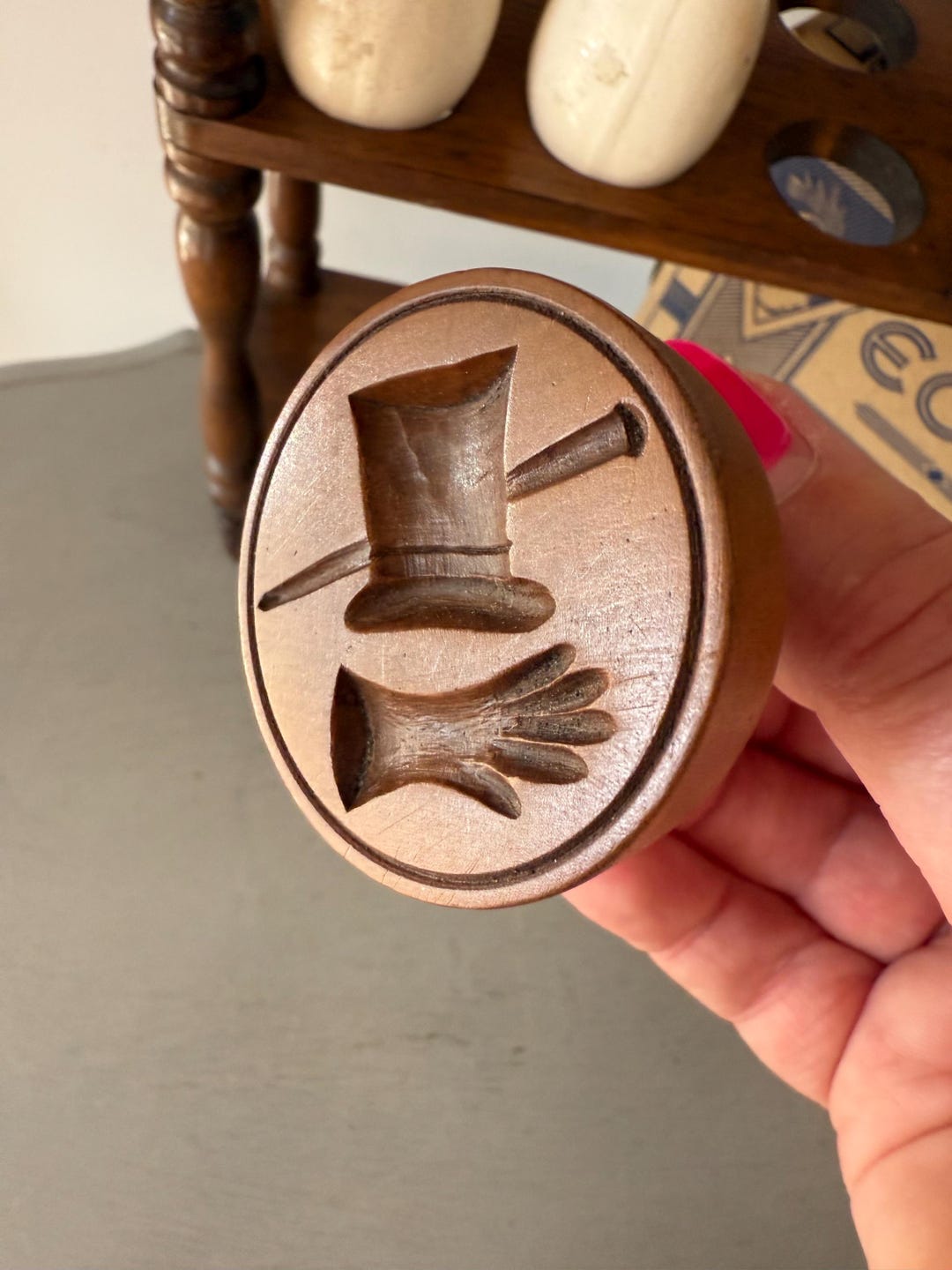 Small Vintage Treen Dairy Butter Stamp - Wooden Butter Mould - Rare Top ...