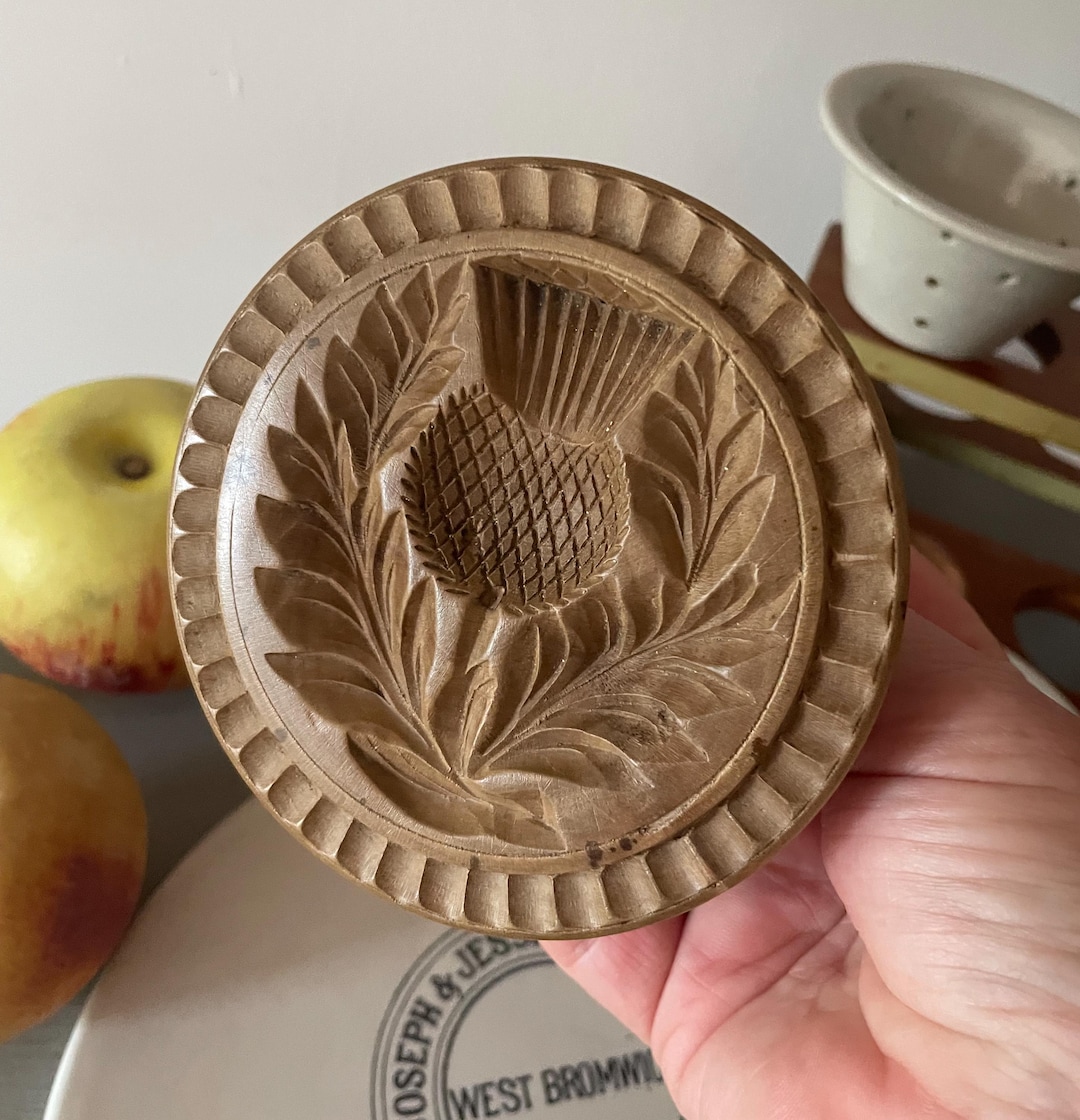 Large Antique Treen Dairy Butter Stamp - Wooden Butter Mould - Scottish ...