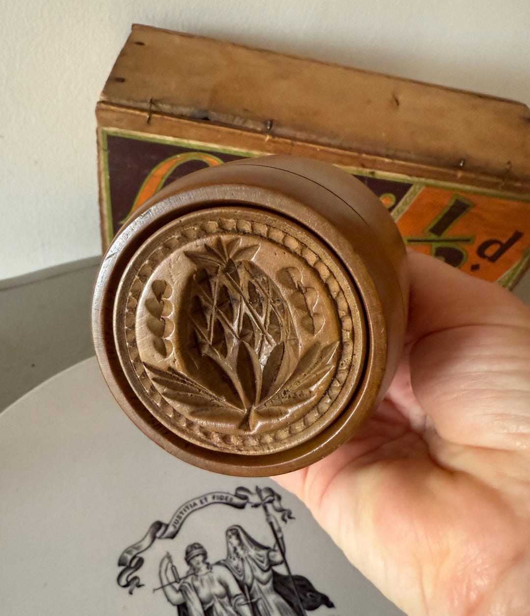 Rare Antique Victorian Treen Dairy Butter Stamp - Wooden Butter Mould ...