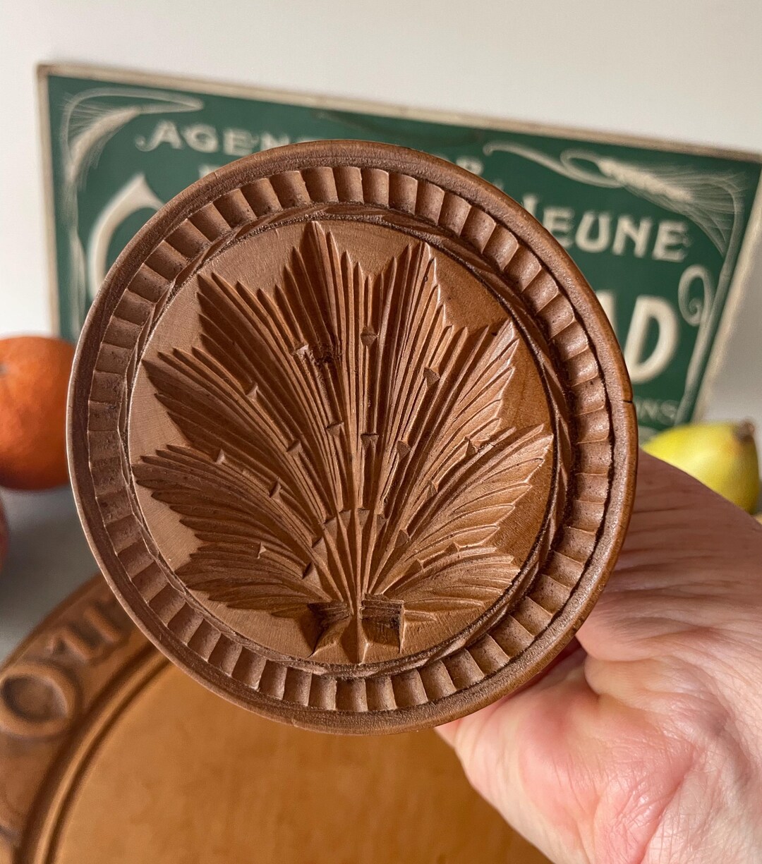 Antique Treen Butter Stamp – Large Shell, Wooden Biscuit Mould - Etsy