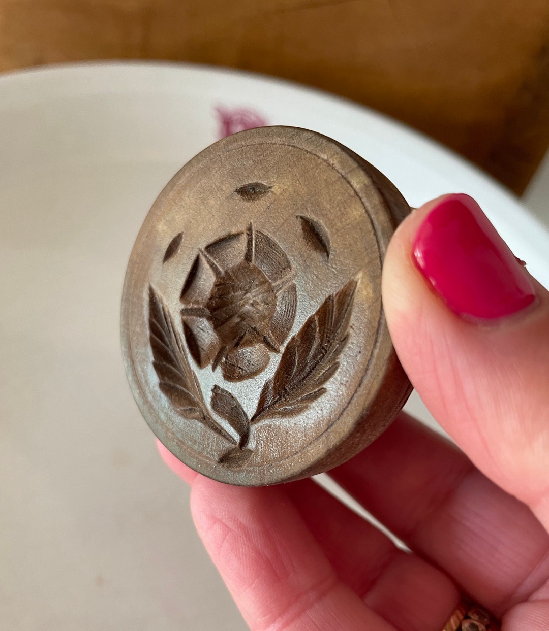 Antique Treen Butter Stamp – Rose Flower Design Dairy Mould - Etsy