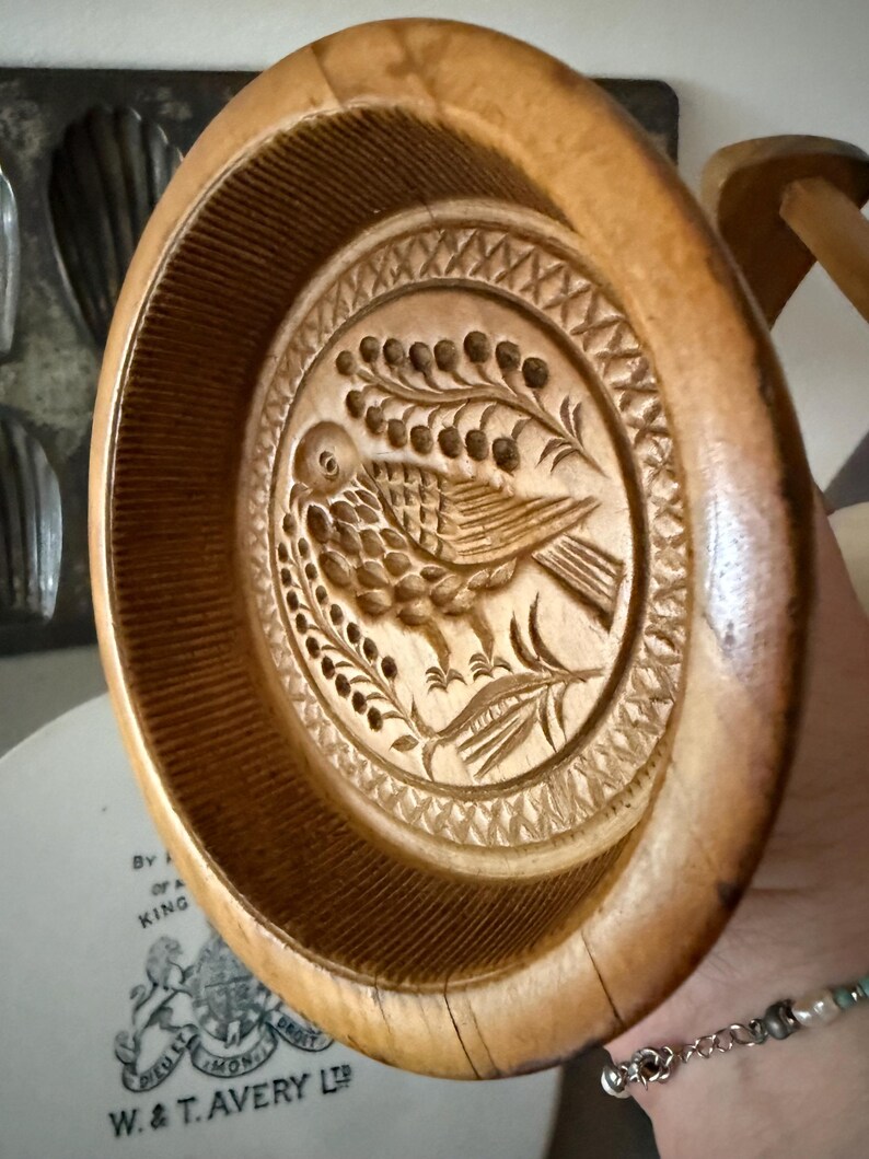 Large Antique Wooden Treen Cup Butter Mould - Poss Flummery or Pate ...