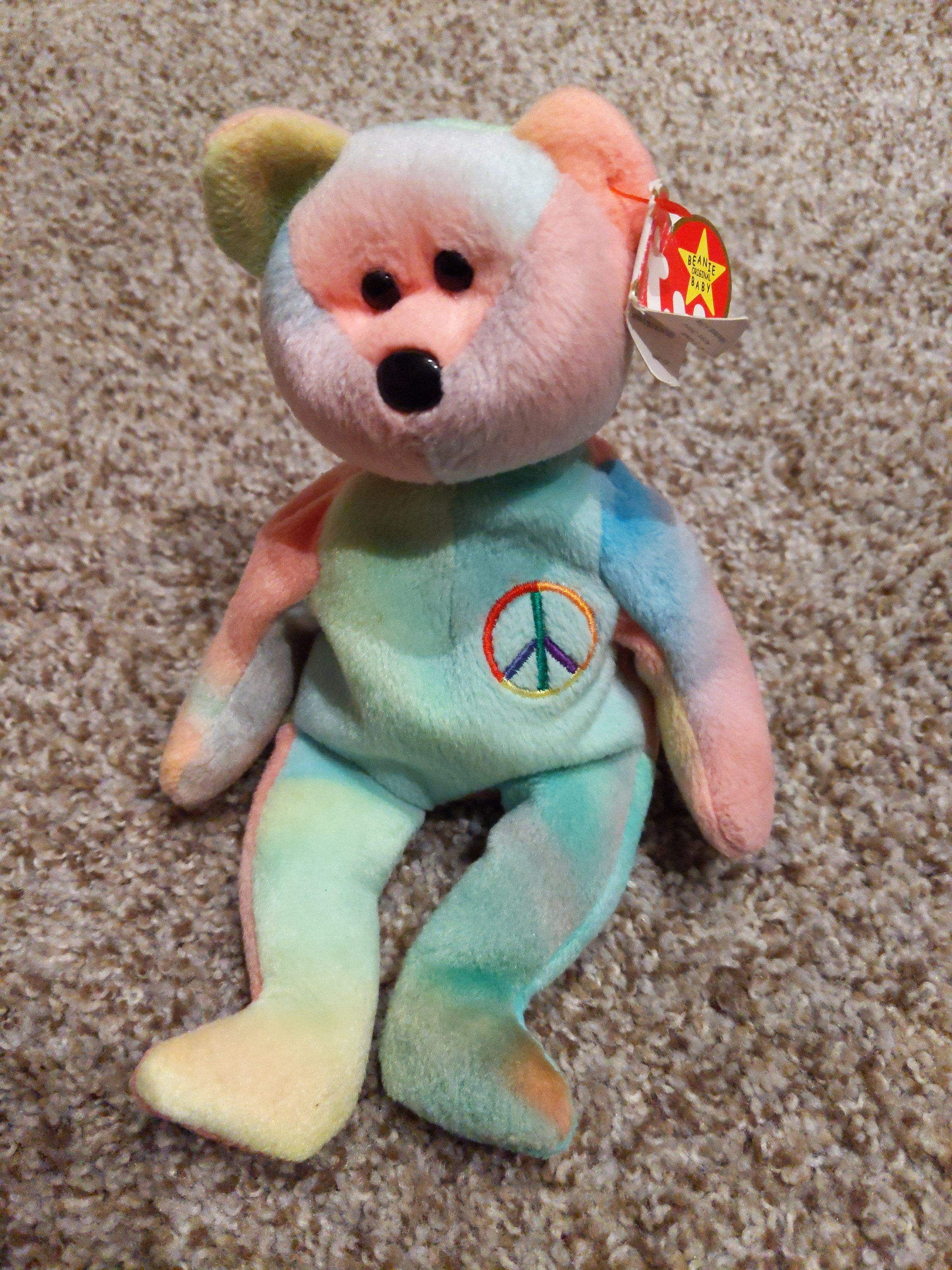 Peace Bear Beanie Baby - Etsy