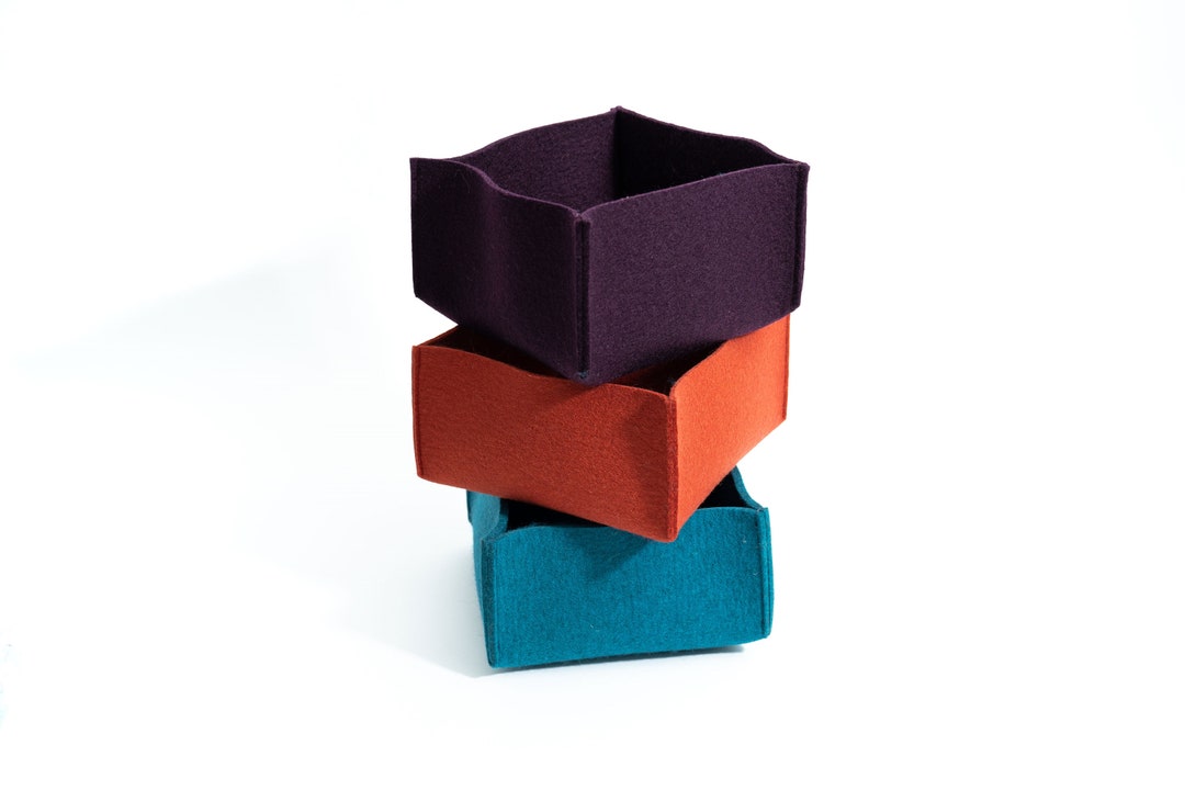 Felt Basket, Felt Bowl, 100% Wool Felt, 10 Cm, Storage Box, Bag Emptyer ...