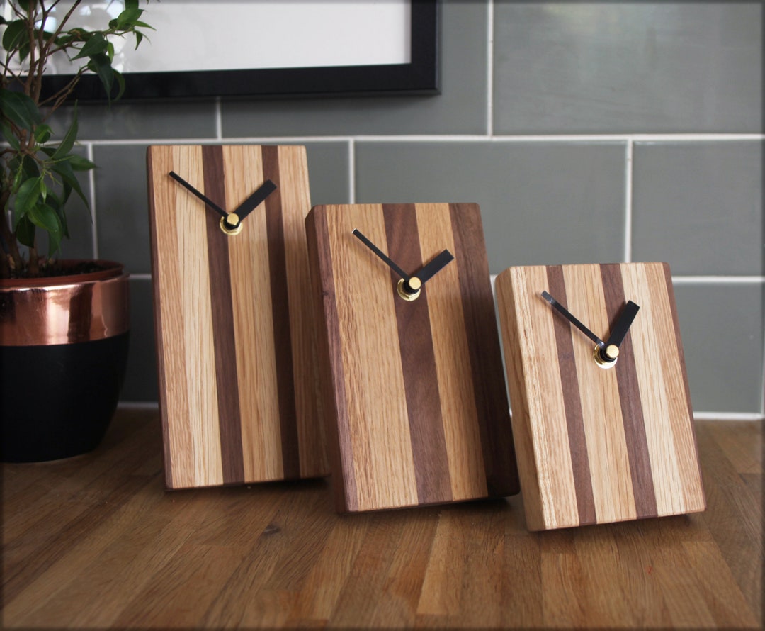 Wooden Wall or Free Standing Mixed Wood Clocks - Etsy