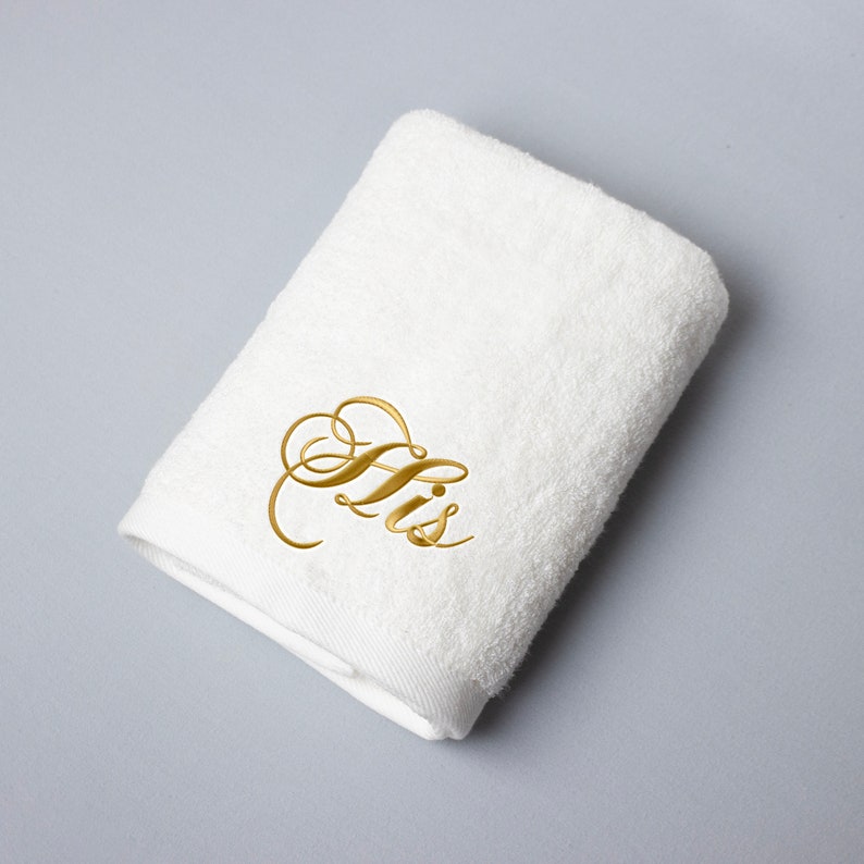 His and Hers Bath Towel Sets, Monogrammed Hand Towel, Personalized Hand ...