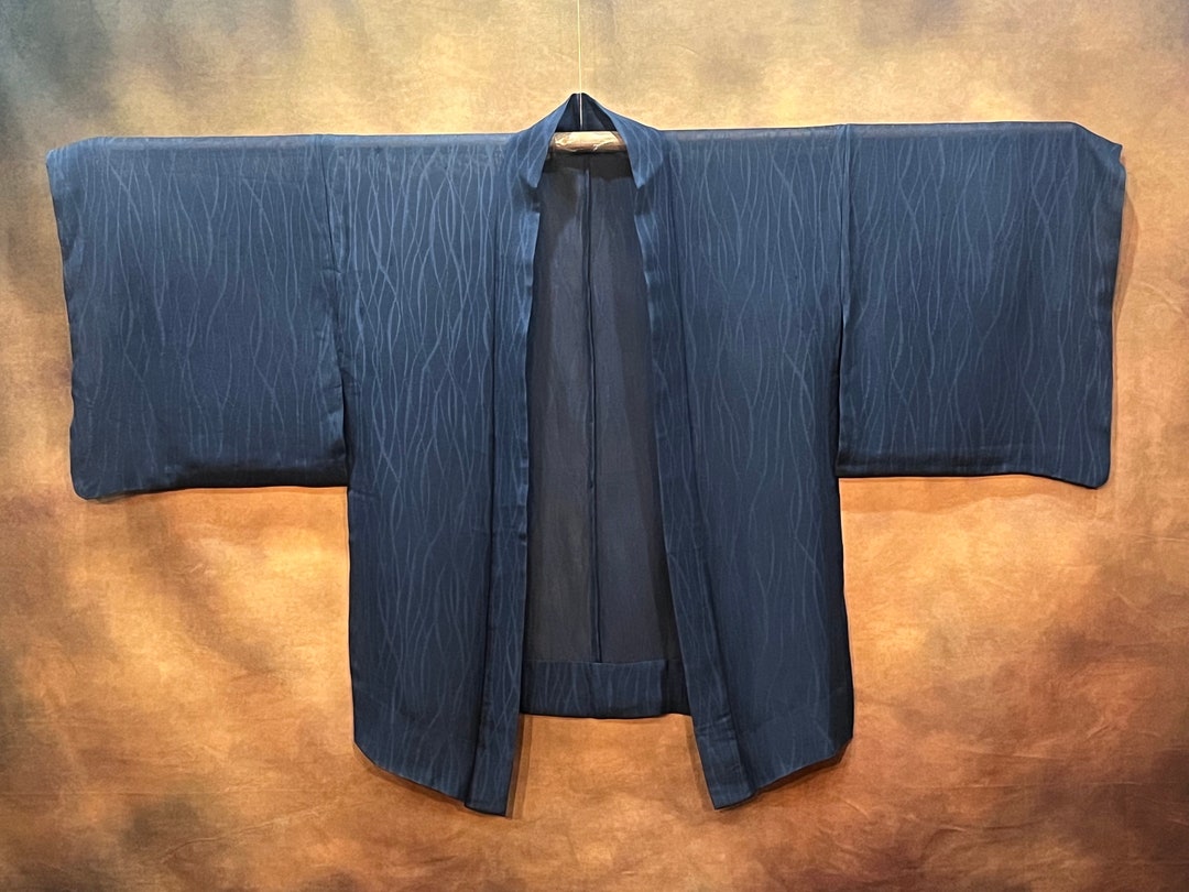 Japanese Haori Kimono Seethrough Indigo Blue Geometric - Etsy