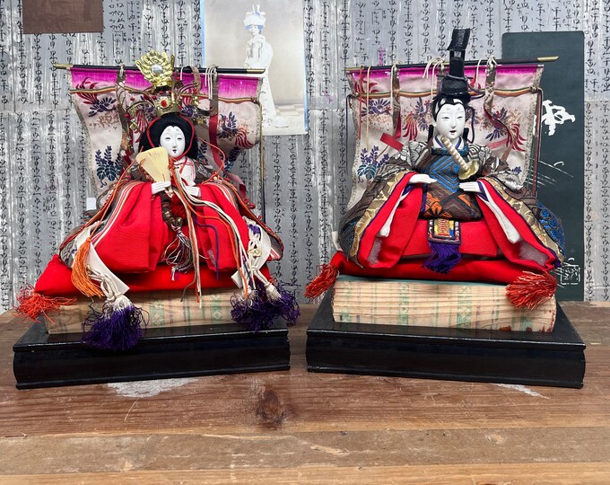 Emperor & Empress Japanese Hina Dolls, 1950s 60s Vintage Japanese Doll ...