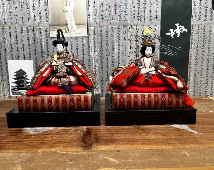 Emperor & Empress Japanese Hina Dolls, 1950s 60s Vintage Japanese Doll ...