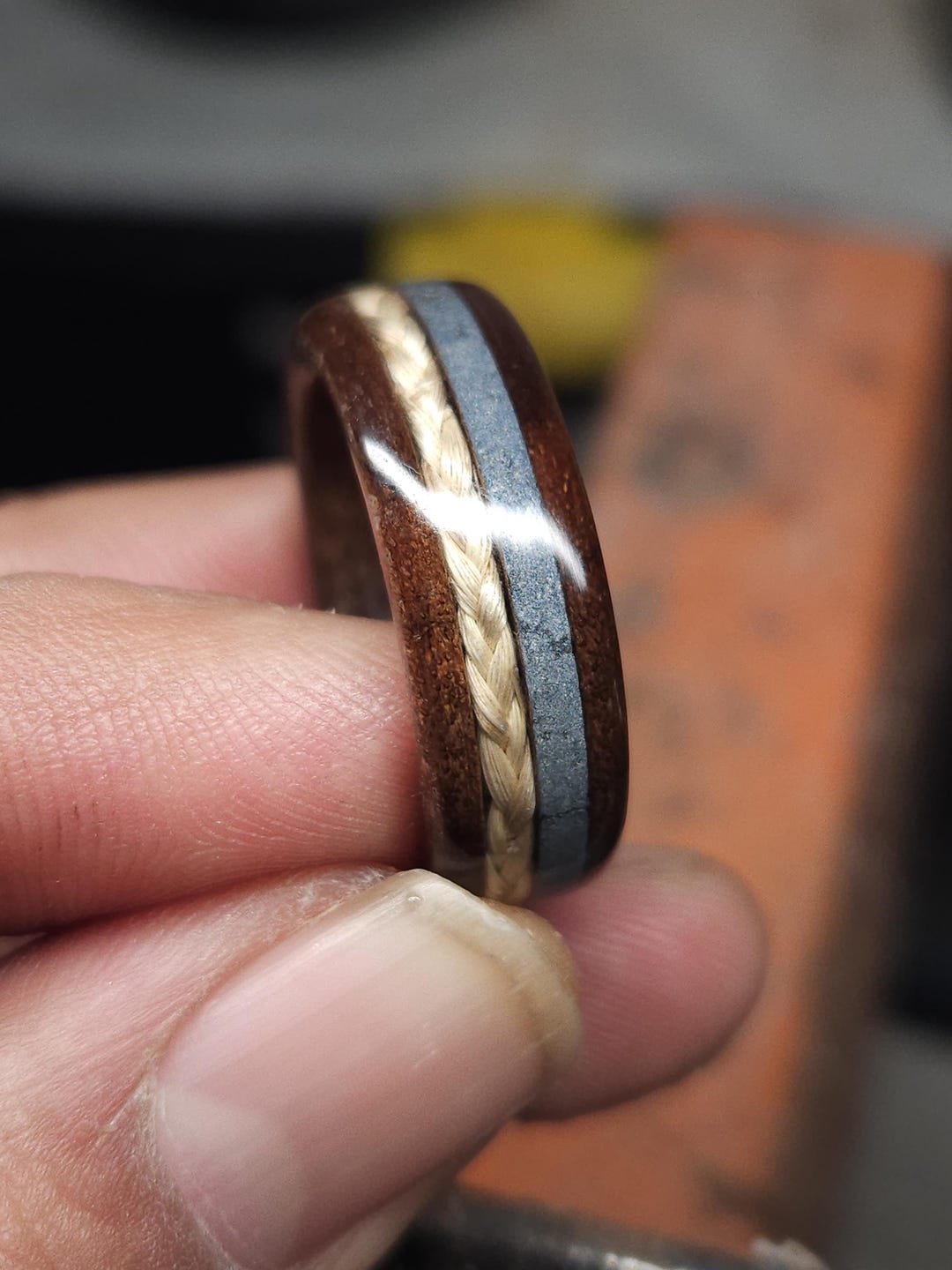 Braided Sweetgrass and Powder Wood Rings - Etsy