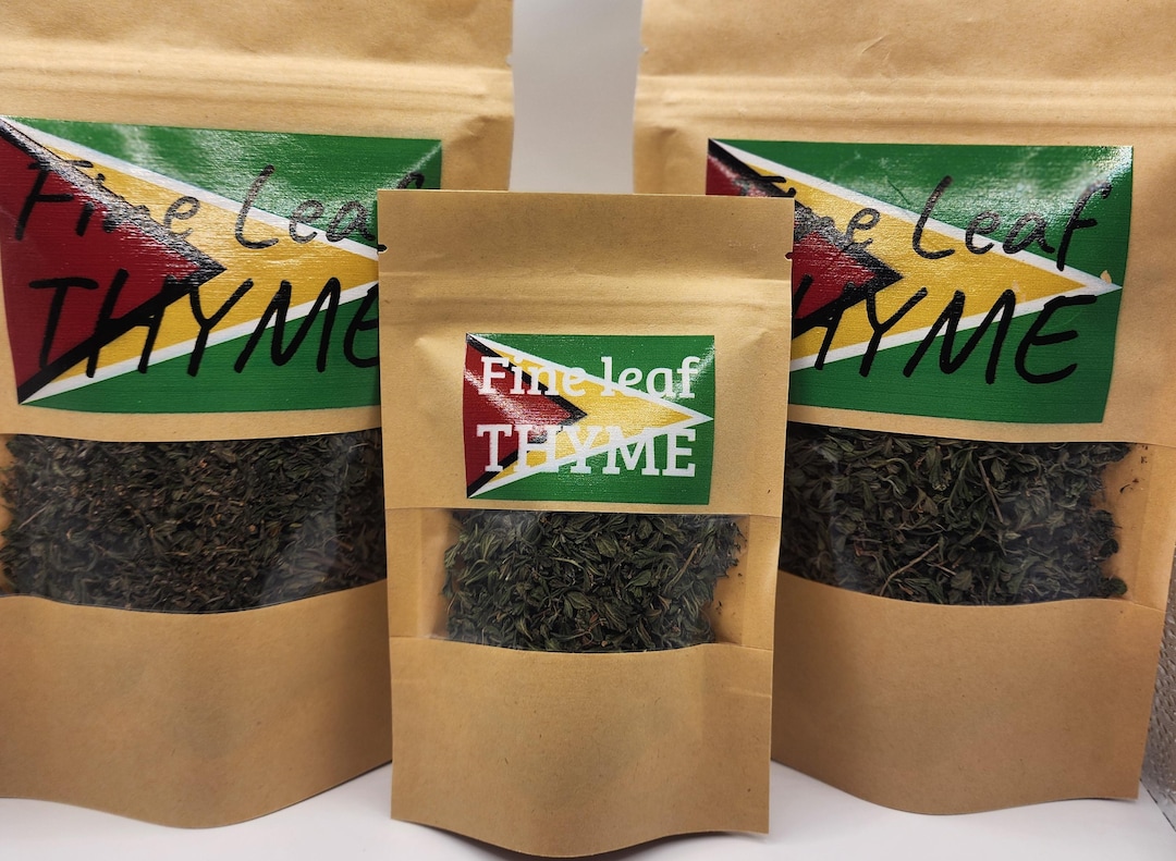 GUYANA Fine Leaf Thyme LARGER PACKS , Garlic Pork Christmas Cookup Rice ...