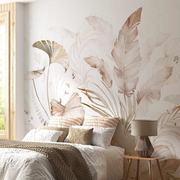 Palm Leaf Wall Mural Etsy