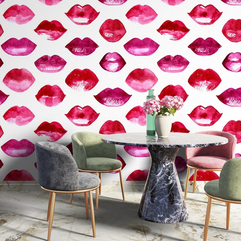 Lips Wallpaper - Etsy