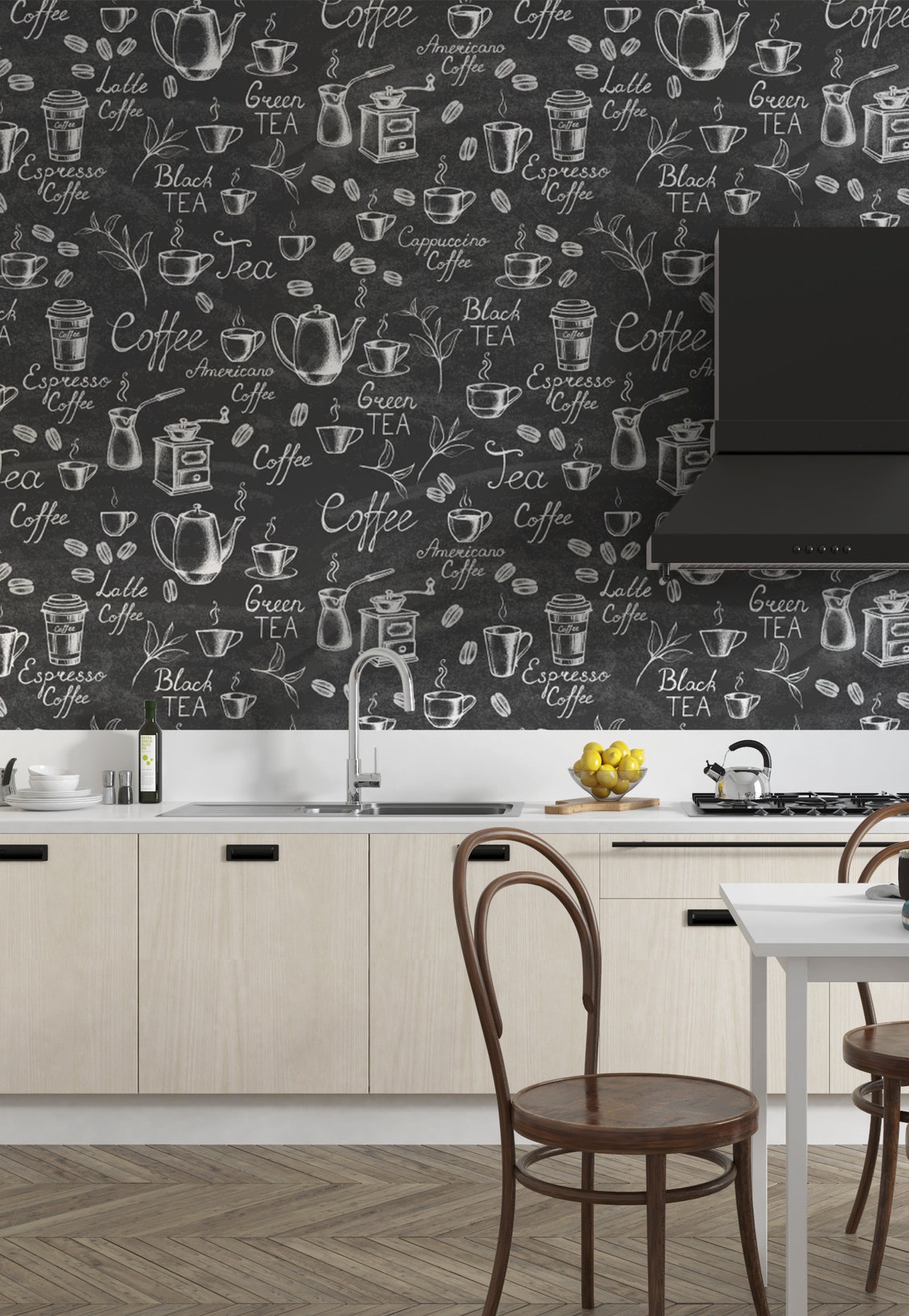 Coffee House Wallpaper, Cafe Wallpaper, Art Wallpaper, Peel and Stick ...