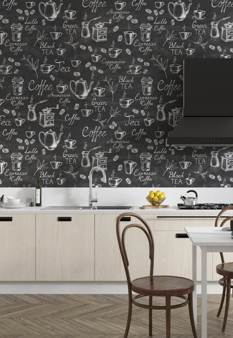 Coffee House Wallpaper, Cafe Wallpaper, Art Wallpaper, Peel and Stick ...