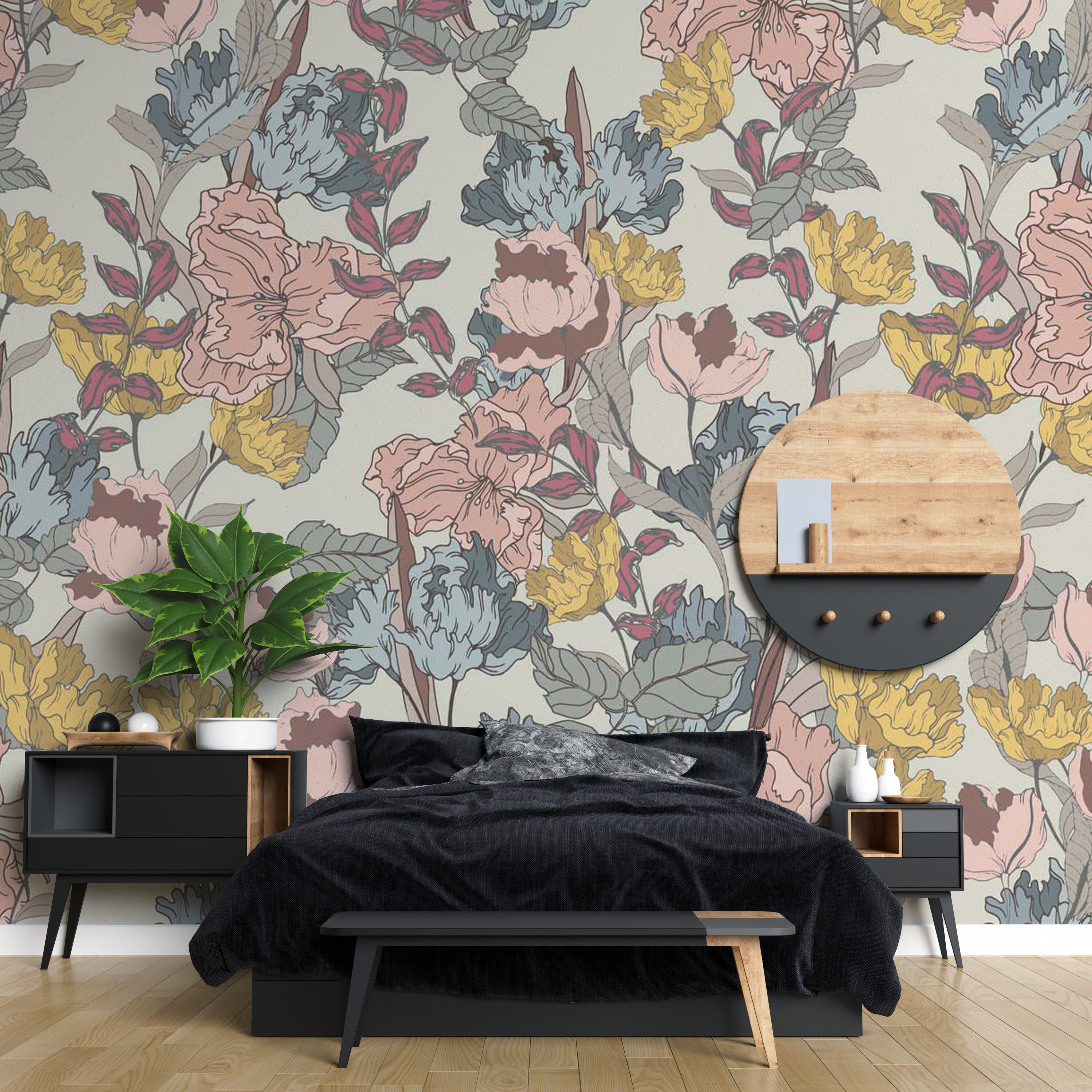 Floral Wallpaper Peel and Stick Wallpaper Self Adhesive | Etsy