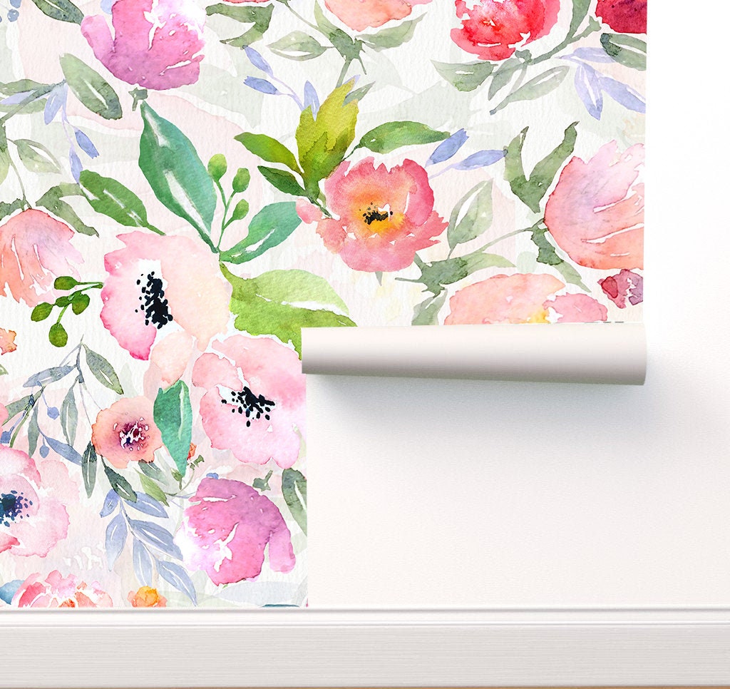 Floral Wallpaper Peel and Stick Wallpaper Self Adhesive - Etsy