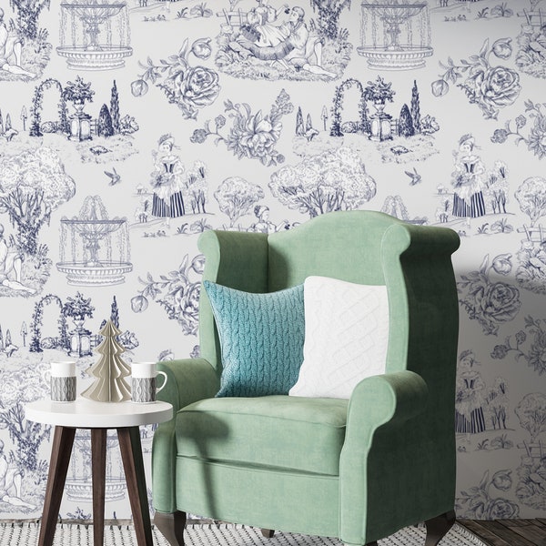 Toile Wallpaper - Etsy
