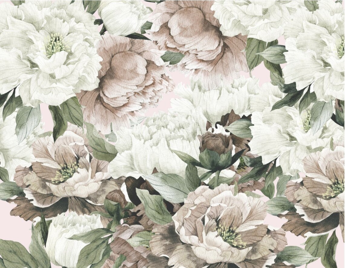 Floral Wallpaper Removable Wallpaper Peel and Stick Wallpaper - Etsy