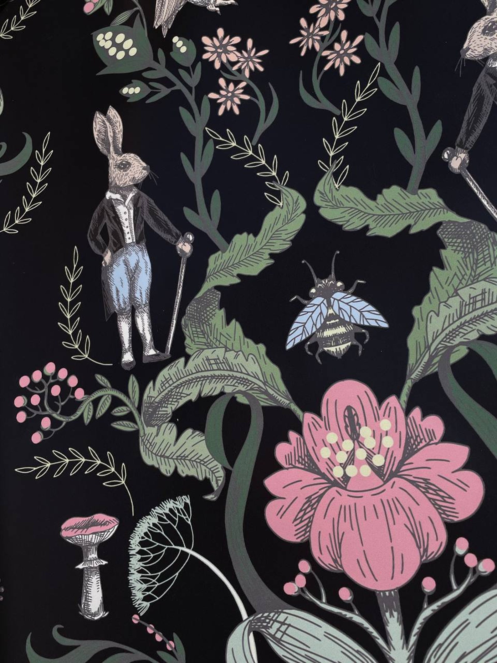 Dark Academia Wallpaper, Vintage, Night Wall Decor, Witchy, Rabbit ...