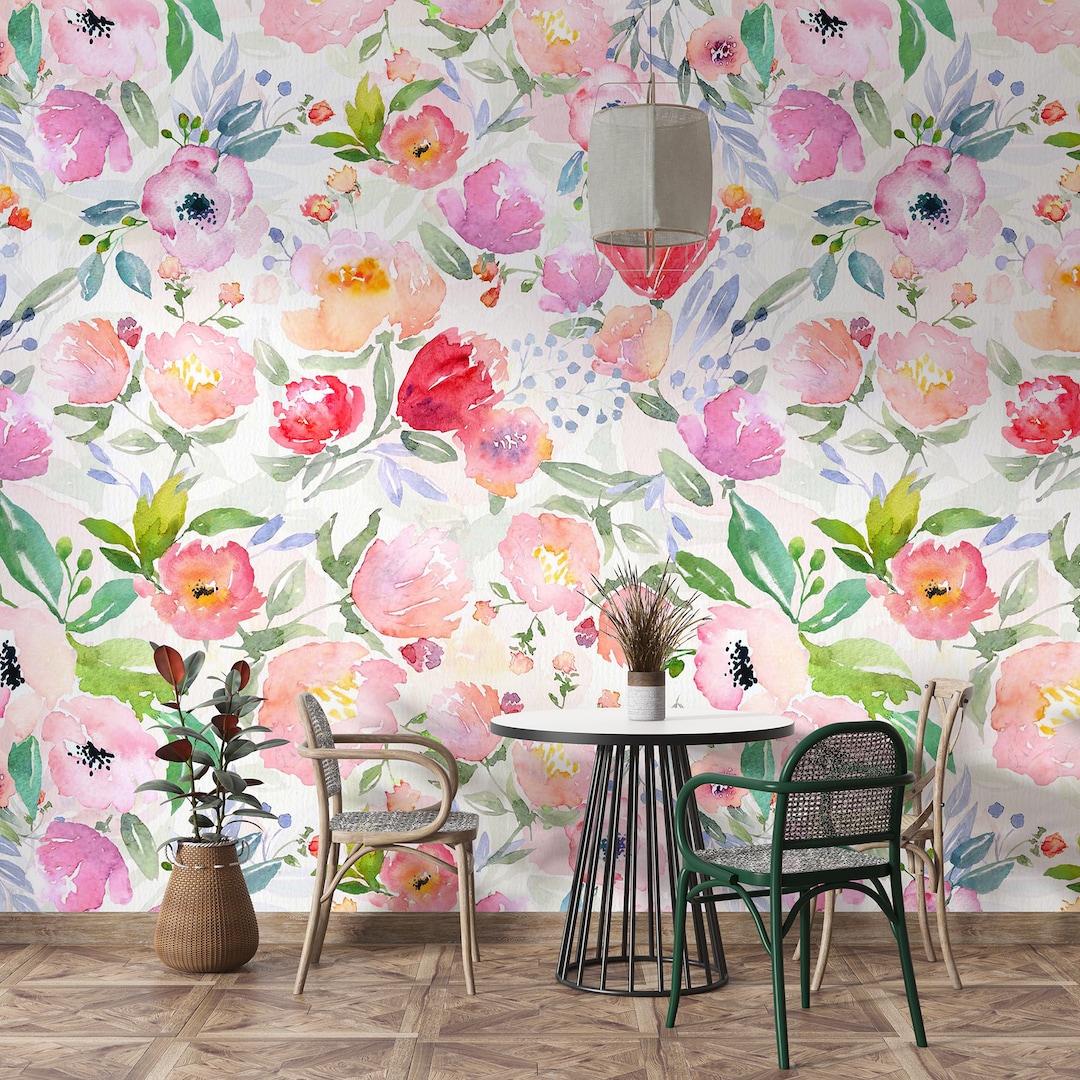 Floral Wallpaper Peel and Stick Wallpaper Self Adhesive - Etsy
