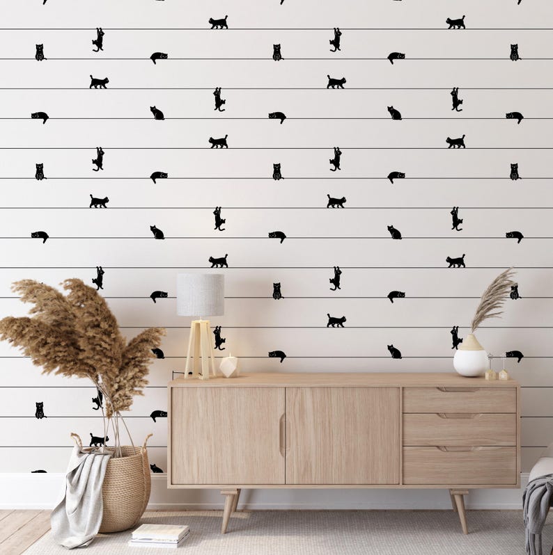 Cat Wallpaper Mural – Pet Wall Mural Peel and Stick – Large Peel and ...