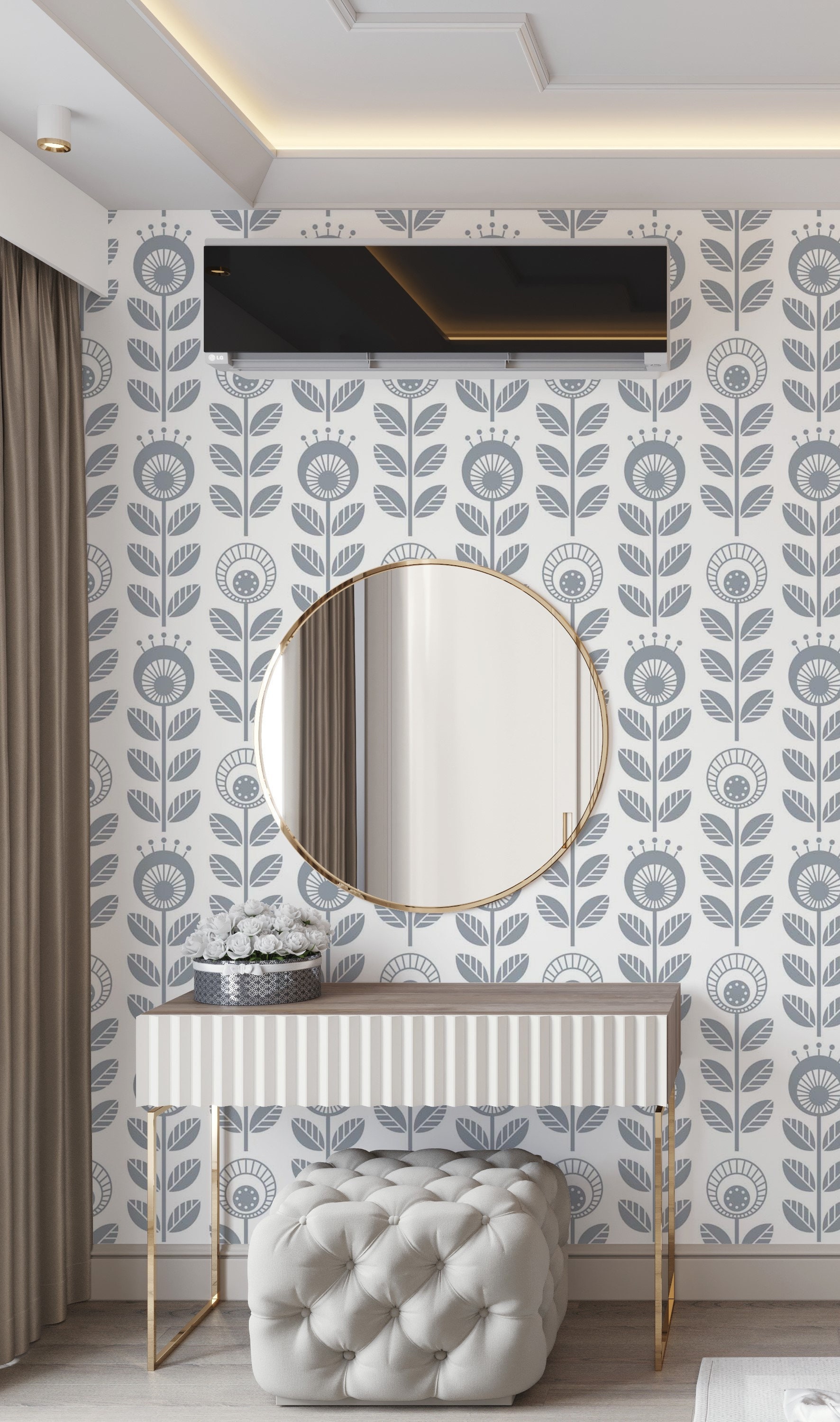 Scandinavian Flowers Floral Wallpaper Peel & Stick Wallpaper - Etsy