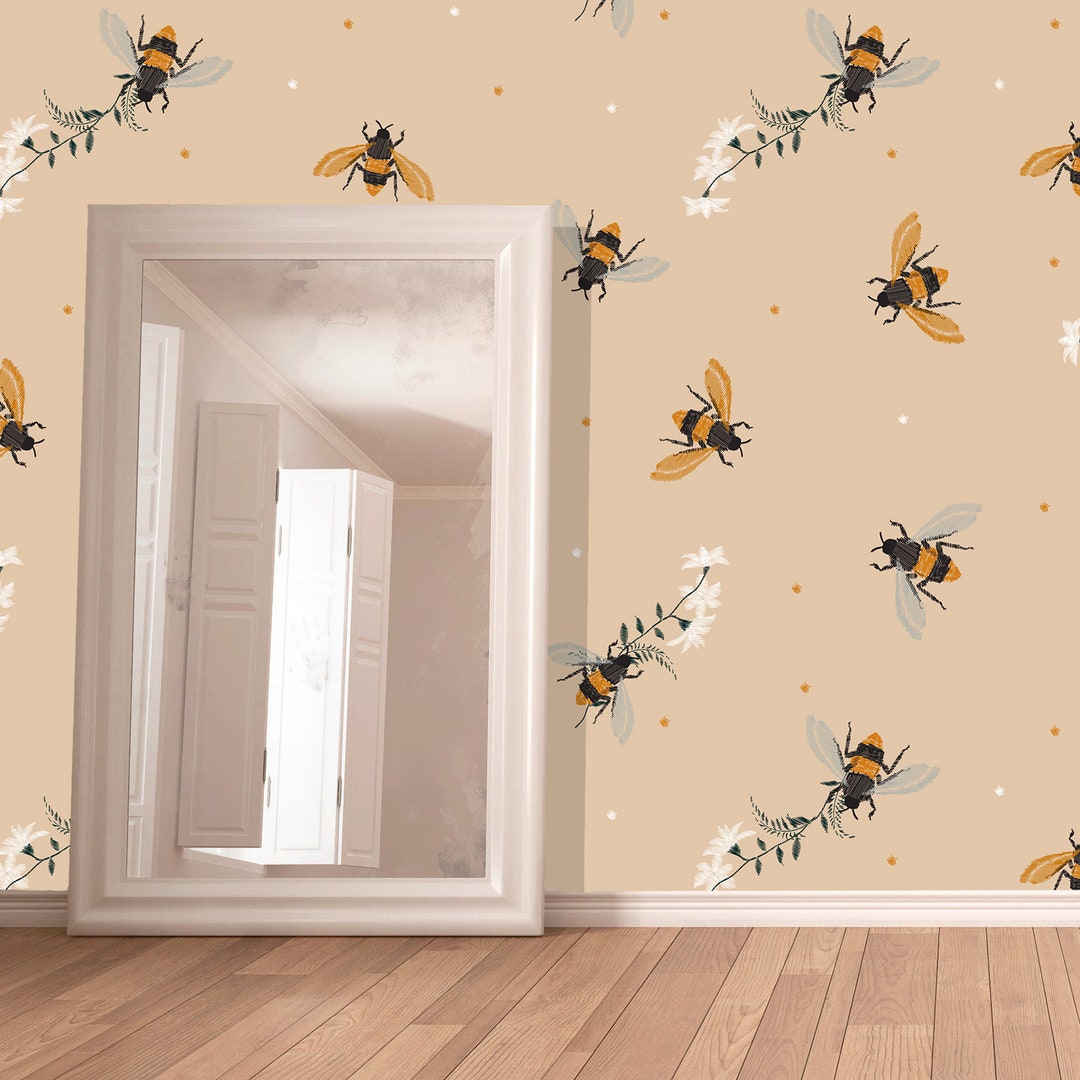 Bee Wallpaper Peel and Stick Wallpaper Self Adhesive Wallpaper Insect ...