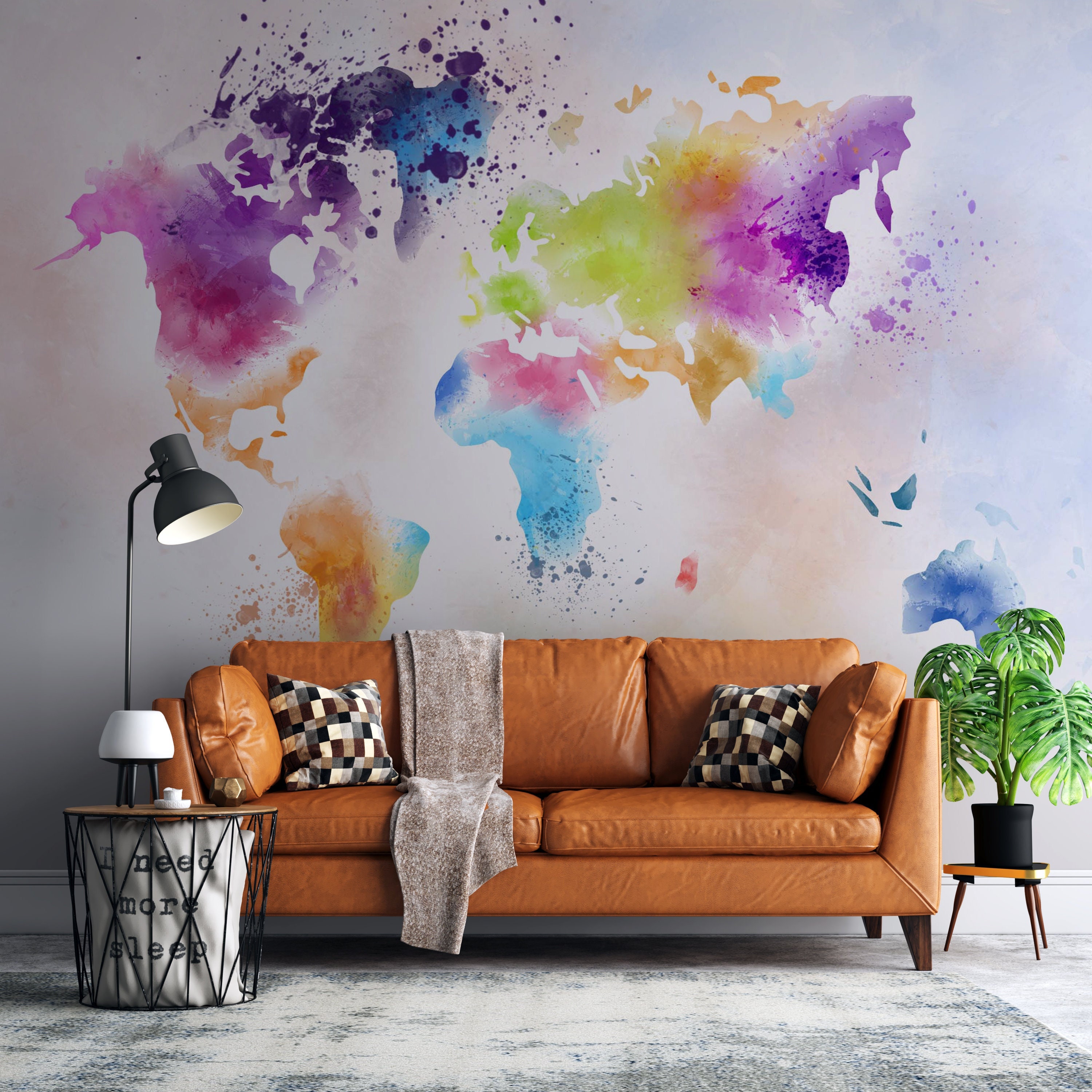 World Map Wallpaper Removable Wallpaper Peel and Stick | Etsy