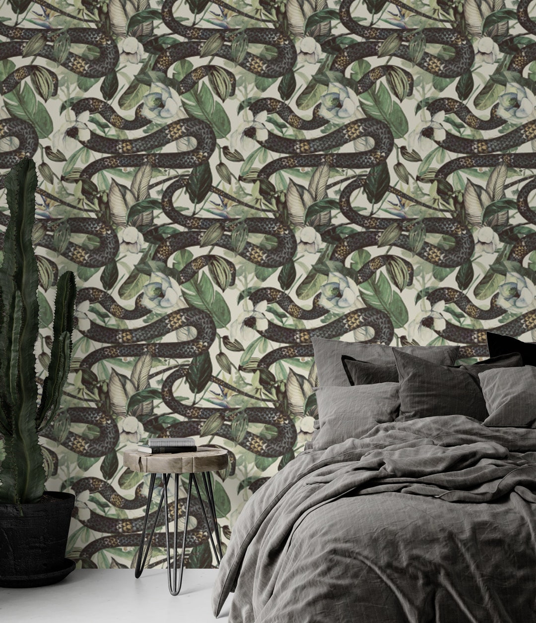 Modern Snake Wallpaper Peel&stick and Traditional Wallpaper - Etsy