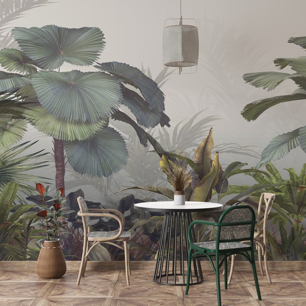 Tropical Mural Wallpaper - Etsy
