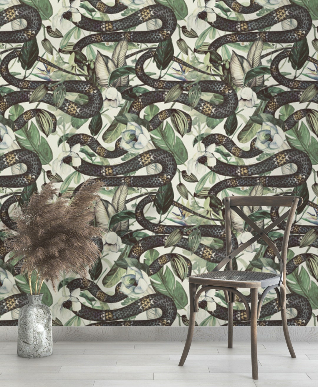 Modern Snake Wallpaper Peel&stick and Traditional Wallpaper Removable ...