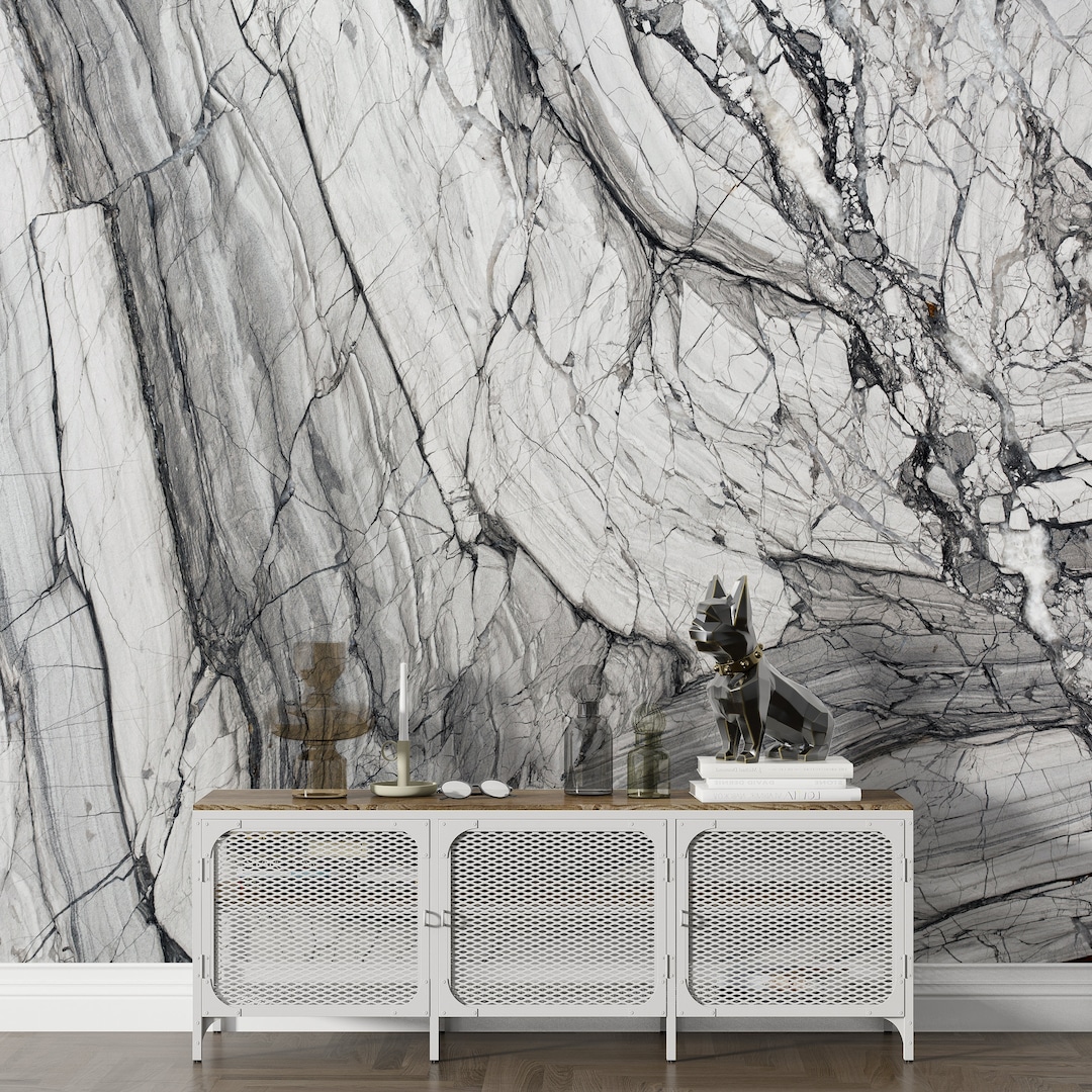 Marble Wallpaper - Peel and Stick - Marble Wall Mural, Marble Look ...