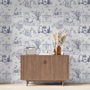 French Toile Romantic Wallpaper- French Provence Wallpaper, Atticus ...