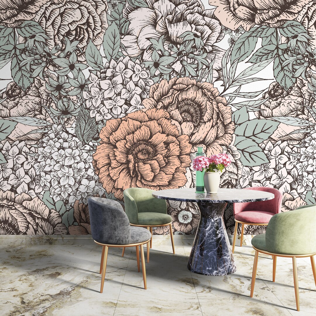 Floral Wallpaper Peel and Stick Wallpaper Self Adhesive Wallpaper ...