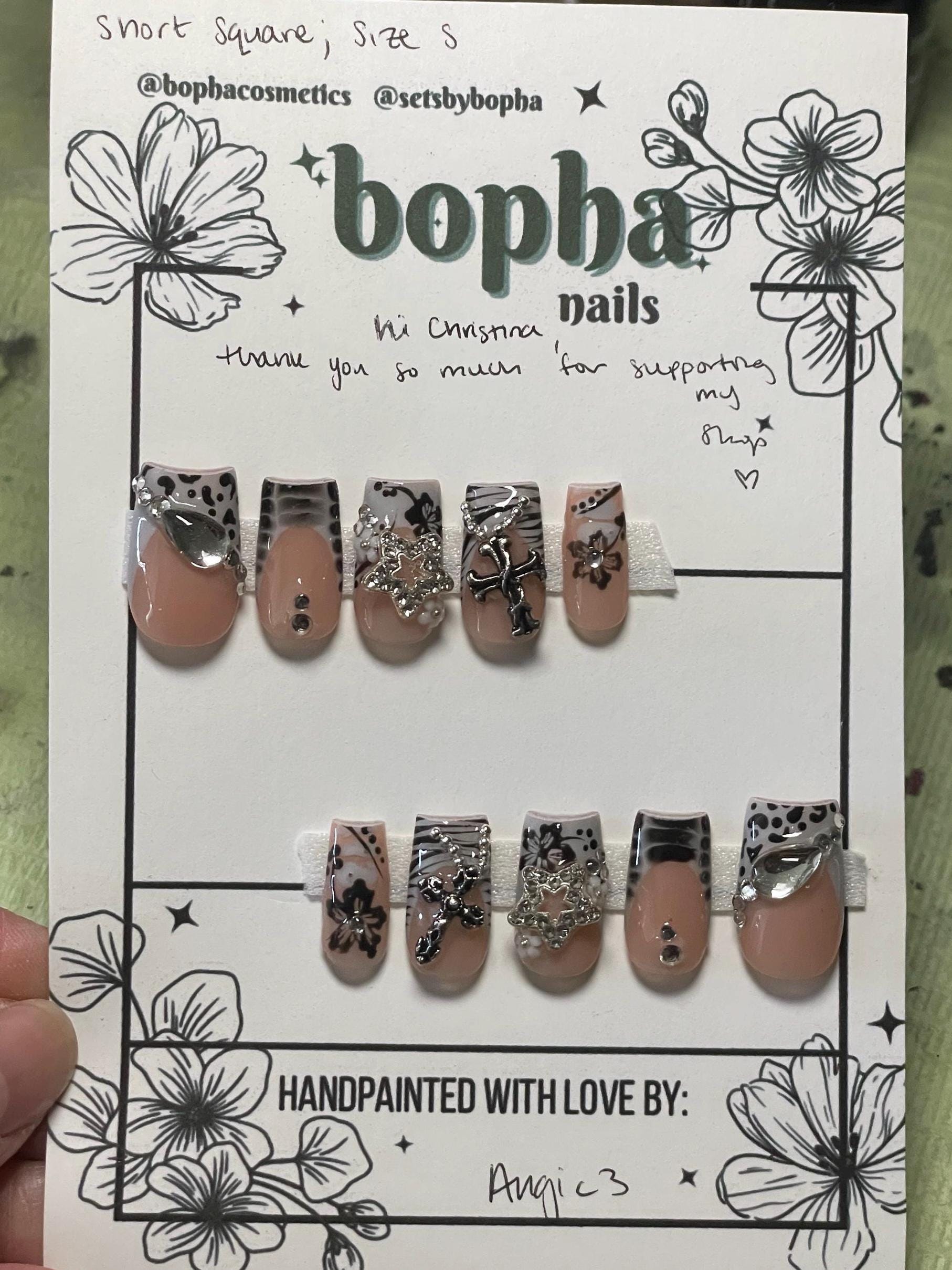 Black Silver Opium Nails, Alt Snow Leopard Tiger Set, Butterfly ...