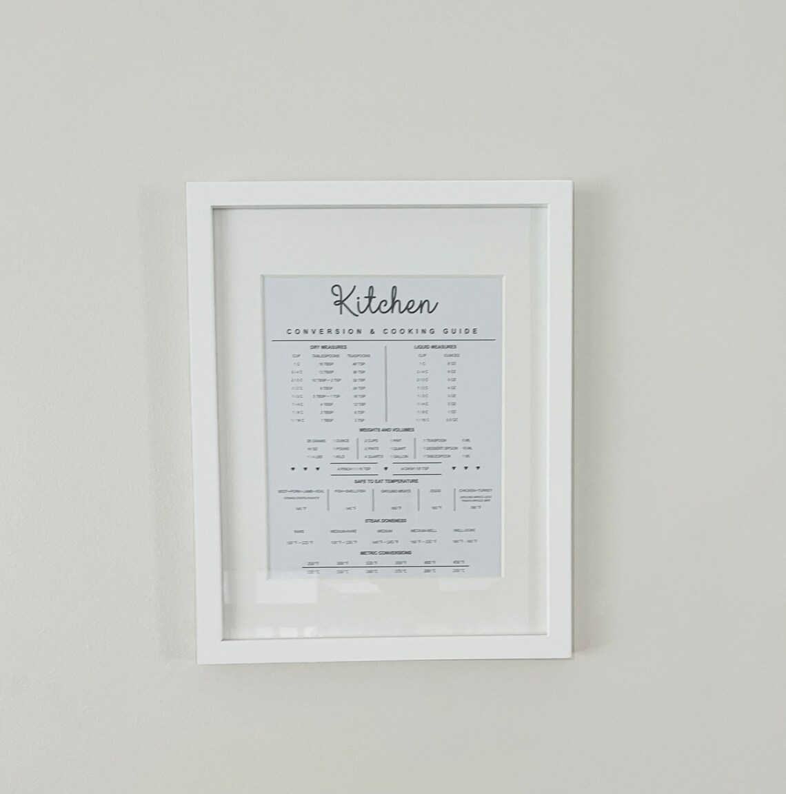 Kitchen Conversion Chart PRINTABLE - Fahrenheit Celsius - PDF (digital ...