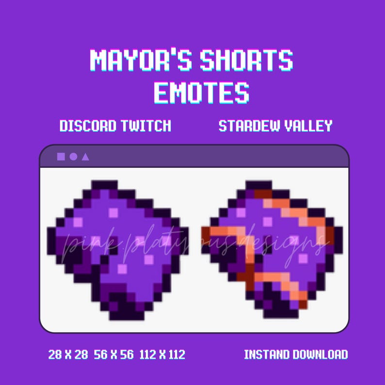 Stardew Valley Mayor's Shorts EMOTES for Twitch/discord (digital ...