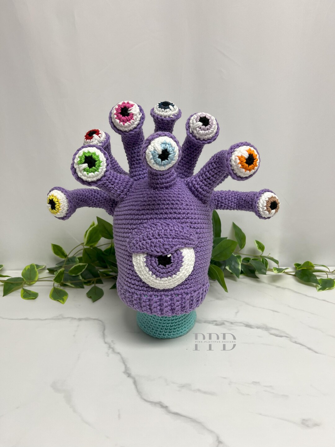 MADE TO ORDER ~ Beholder Crochet Knit Hat ~ Choose Main Color ~ Red ...