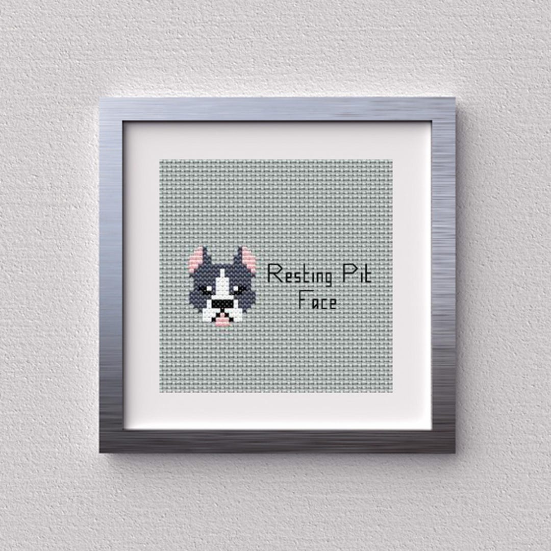 Pitbull ~ Resting Pit Face Cross Stitch PATTERN - 2 Pdfs (digital ...