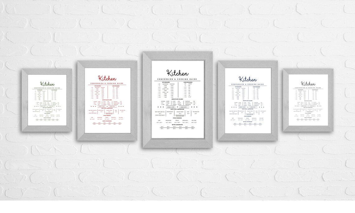 Kitchen Conversion Chart PRINTABLE - Fahrenheit Celsius - PDF (digital ...
