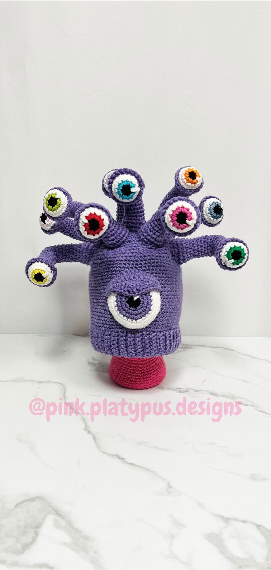 MADE TO ORDER ~ Beholder Crochet Knit Hat ~ Choose Main Color ~ Red ...